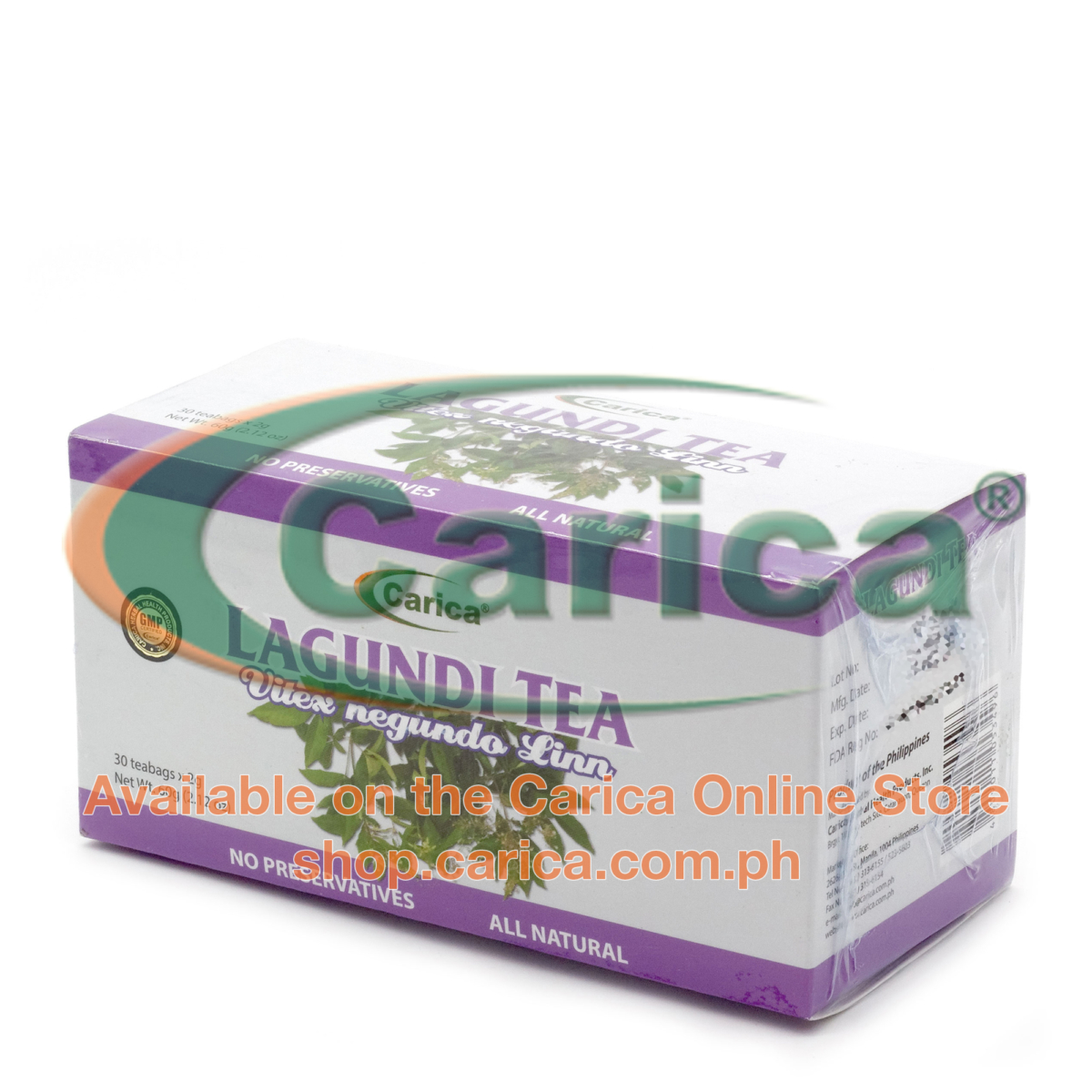 Lagundi Tea (Vitex negundo) – Box of 30 Tea bags – Carica Herbal Health ...